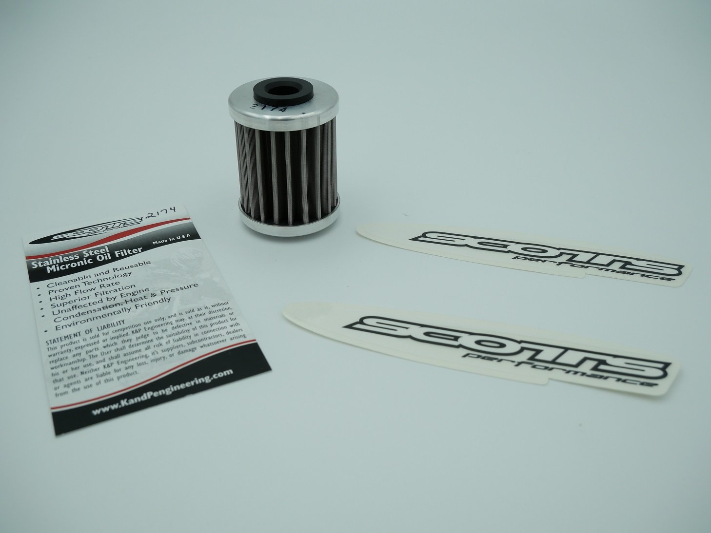 Scotts - Stainless Steel Micronic Reusable Oil Filter for KTM and Husq
